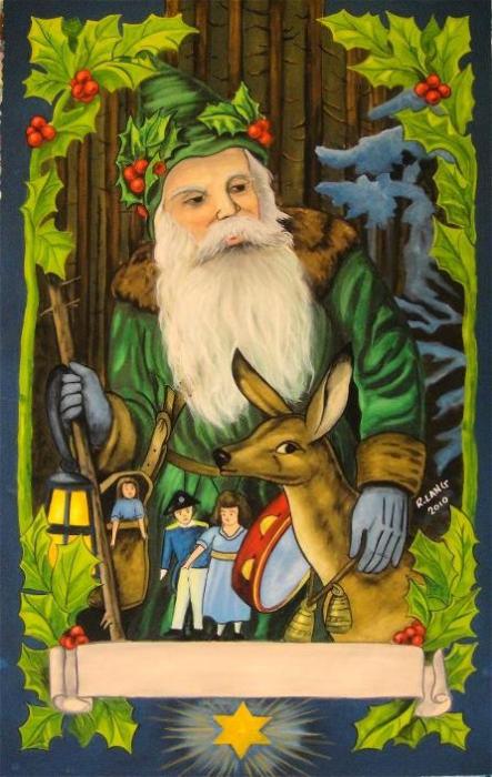 Yessy > RAYMOND LANG > Santa Claus in Green