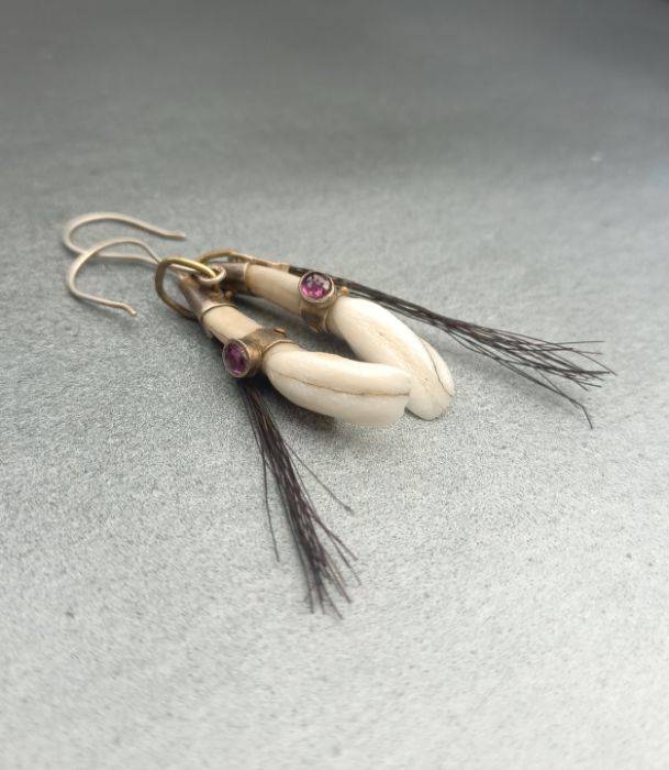 Yessy > Joe Strandberg > Jewelry > Ruby Elk Tooth Earrings